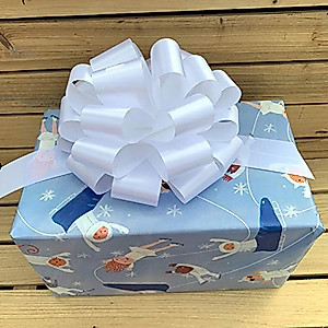 Gold, White, Green, Blue, Red Pull Bows for Gifts - 9" Wide, Set of 5, Easter, Presents, Gift Basket, Christmas, Birthday, Holiday Embellishments, Office, Fundraiser, Wreath, Swag, Decoration