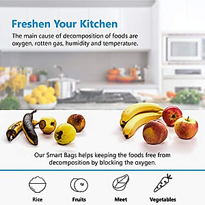 Reusable Food Storage Bags - Perfect for Freezer - Seal Produce, Snacks, Sandwiches, Lunch, Leftovers and More - Multipack Set Includes Gallon, 2 Quart, and 1 Quart Stand Up, Lay Flat Bags