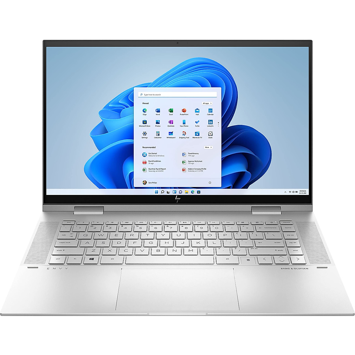 HP Envy 2-in-1 Flip Laptop, 15.6" Full HD Touchscreen, 11th Gen Intel Core i7-1195G7 Processor, 16GB RAM, 512GB SSD, Backlit Keyboard, Webcam, Wi-Fi 6, Bluetooth, HDMI, Windows 11 Home, Silver