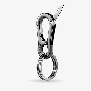 Anewsun Keychain 3 Pieces Metal Car Fob Key Chain Holder Clip, Carabiner Key Chain Ring Holder for Belt, Quick Release Keychain Clip for Men & Women, Gunmetal…