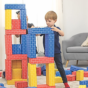 Bankers Box at Play Cardboard Building Blocks, 40 Pack, Large and Medium Montessori Toy Blocks for Kids and Families