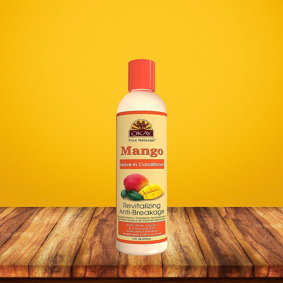 Okay Mango Leave-In Conditioner For All Hair Types & Textures Revitalizing - Anti-Breakage With Aloe, Jojoba & Coconut Oil Sulfate, Silicone & Paraben Free 8 Ounce , 8 Ounce