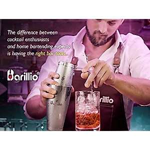Barillio 20 Oz Crystal Cocktail Mixing Glass Set | Seamless Mixing Pitcher for Stirred Cocktail with Weighted Bottom | Old Fashioned Kit for Bartenders