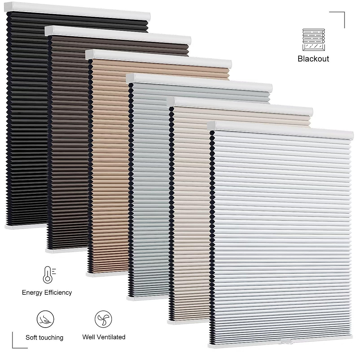 Changshade Cordless Blackout Cellular Shade, Honeycomb Shade with The Diameter of 1.5 inch Honeycombs, Room Darkening Pleated Window Shade for Bedroom, Children Room, 24 inches Wide, Taupe CEL24TP64C