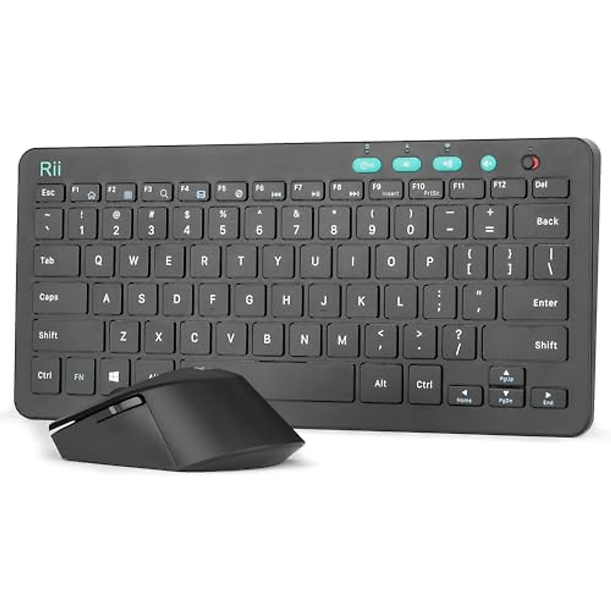 Rii RKM709 2.4 Gigahertz Ultra-Slim Wireless Keyboard and Mouse Combo, Multimedia Office Keyboard for PC, Laptop and Desktop,Business Office(Black)