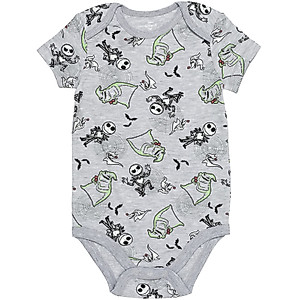 Disney Nightmare Before Christmas Jack Skellington Sally Infant Baby Boys 5 Pack Bodysuits Multi 18 Months