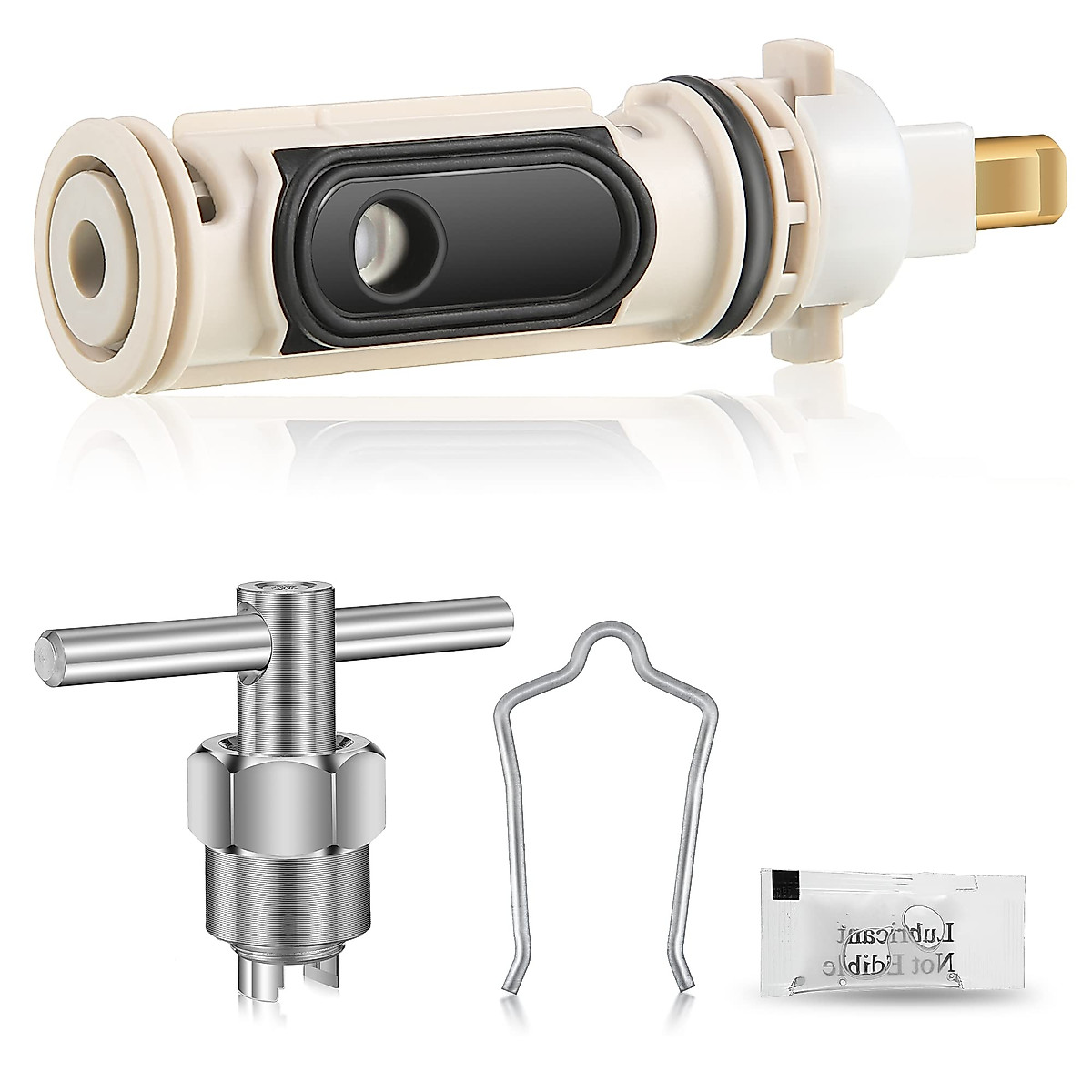 Enhon 1222 Replacement Cartridge Compatible with Moen with Puller, Tub Shower Cartridge Replacement Kit for One Handle Posi-temp Faucet (1 Set)