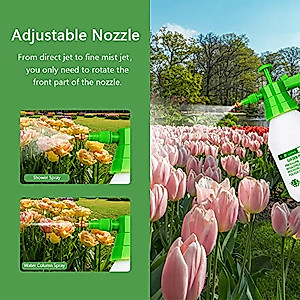 Munyonyo Garden Pump Sprayer,68oz/34oz Hand-held Pressure Sprayer Bottle for Lawn with Safety Value&Adjustable Nozzle, for Watering,Spraying Weeds,Home Cleaning and Car Washing,0.5 Gallon