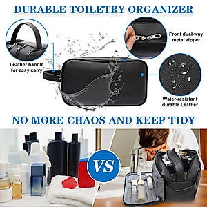 Multi Pockets Toiletry-Bag for Women Men Travel Essentials,Travel-Makeup-Bag Leather Hanging Travel Bag for Travel Size Toiletries,Travel-Accessories,Dorm Room Essentials,Cosmetic Makeup Organizer Bag