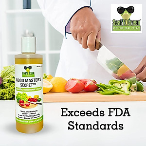 Wood Master's Secret Non-Toxic, Food Safe Cutting Board Oil, Conditioner & Sealer. Exceeds FDA Food Contact Surface Regulations. Also Works On Butcher Blocks, Wood Counters & More (8Oz)