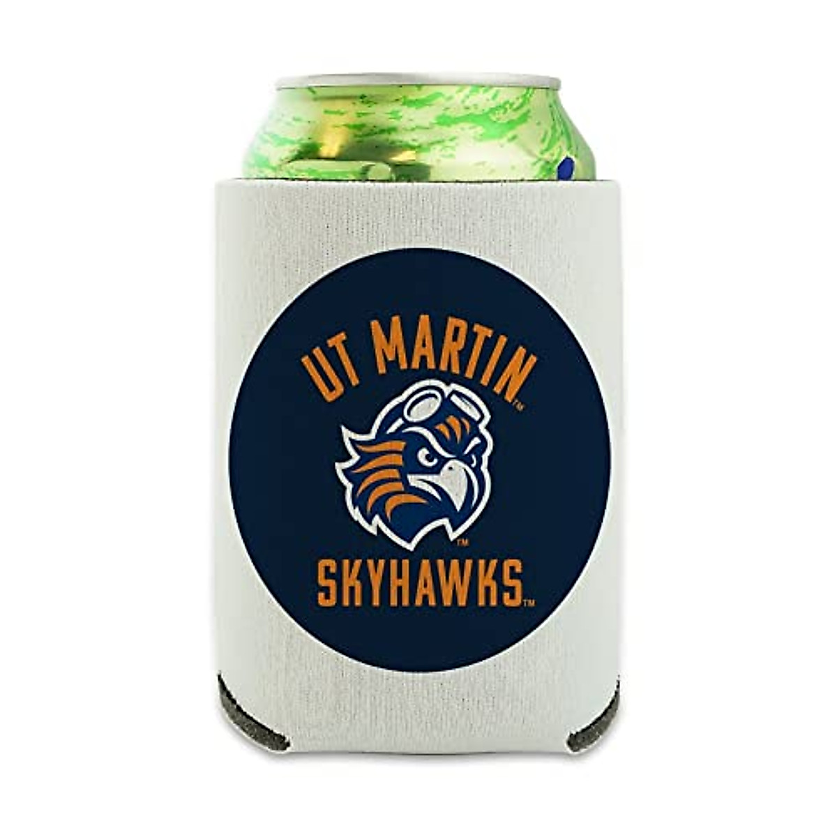 University of Tennessee Martin Skyhawks Logo Can Cooler - Drink Sleeve Hugger Collapsible Insulator - Beverage Insulated Holder