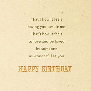 Hallmark Romantic Birthday Card (Gold and Green Leaf)