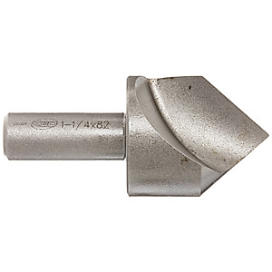 KEO 53248 High-Speed Steel Single-End Countersink, Uncoated (Bright) Finish, Single Flute, 82 Degree Point Angle, Round Shank, 1/2" Shank Diameter, 1-1/4" Body Diameter