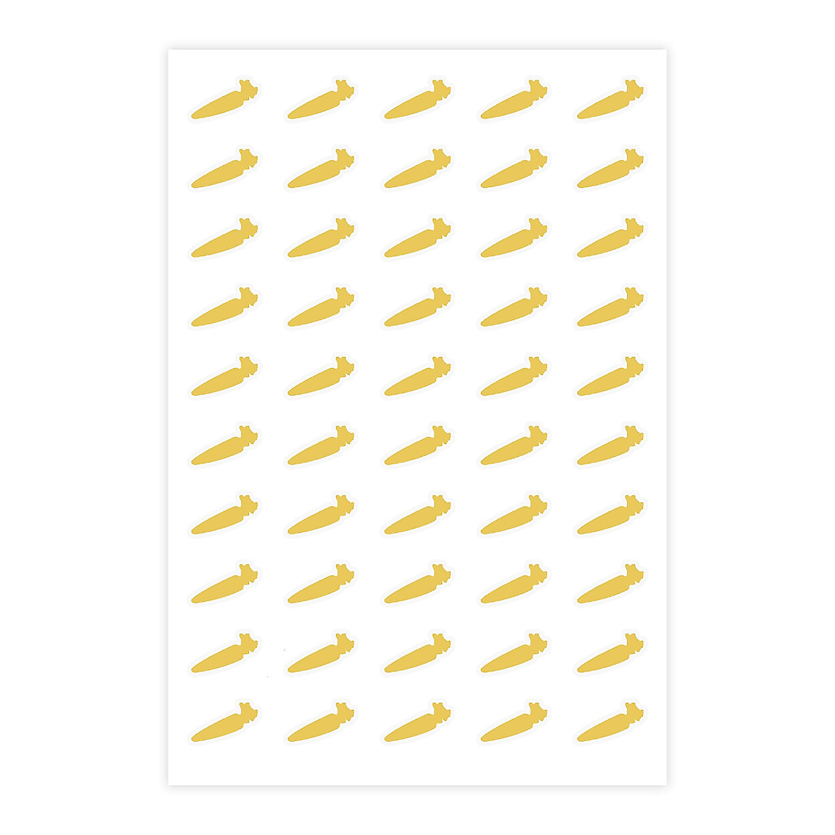 ARK Creation 50 Wedding Meal Stickers for Place Cards - Place Card Menu Choices - Wedding Meal Choice Stickers (Gold, Carrot)