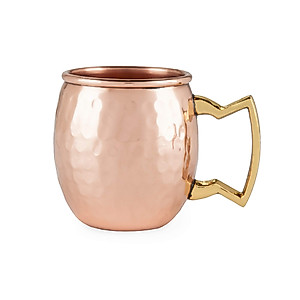Twine Old Kentucky Home Hammered Moscow Mule Shot Glasses, Copper Bar Cart Accessories, Set of 2, 2oz, Copper