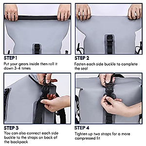 Haimont Dry Bag Waterproof Backpack, Heavy Duty Roll Top Dry Backpack for Men Women SUP, Floating, Sailing, Surfing, 20L, Dark Grey/Light Grey