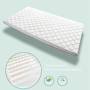 Queen Mattress Topper, 2In Natural Coir Mattress, Completely Double-Sided Splicing Mattress, Medium to Hard, Removable and Washable(45.6 * 24in)
