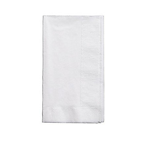 Creative Converting 50 Gorgeous White Dinner Napkins for Wedding, Party, Bridal or Baby Shower, Disposable Bulk Supply Quality