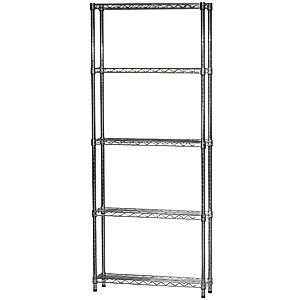 Shelving Inc. 8"d x 24"w x 84"h Chrome Wire Shelving with 5 Tier Shelves, Weight Capacity 800lbs Per Shelf