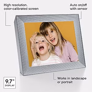 Aura Mason Luxe WiFi Digital Picture Frame | The Best Digital Frame for Gifting | Send Photos from Your Phone | 2K Display | Quick, Easy Setup in Aura App | Free Unlimited Storage | Sandstone