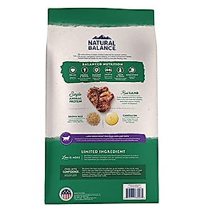 Natural Balance Limited Ingredient Large Breed Adult Dry Dog Food with Healthy Grains, Lamb & Brown Rice Recipe, 26 Pound (Pack of 1)