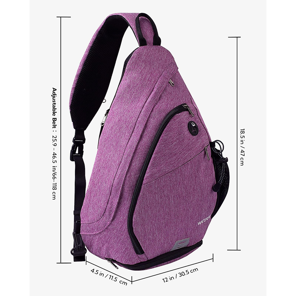 WATERFLY Sling Bag Crossbody Backpack: Over Shoulder Daypack Casual Cross Chest Side Pack