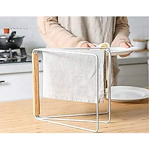 siyue Folding Countertop Dishcloth Drying Rack, 3 Arm Dish Cloth Rag Towel Rack, Minimalist Designed Dishcloth Hanging Rack Organizer, White