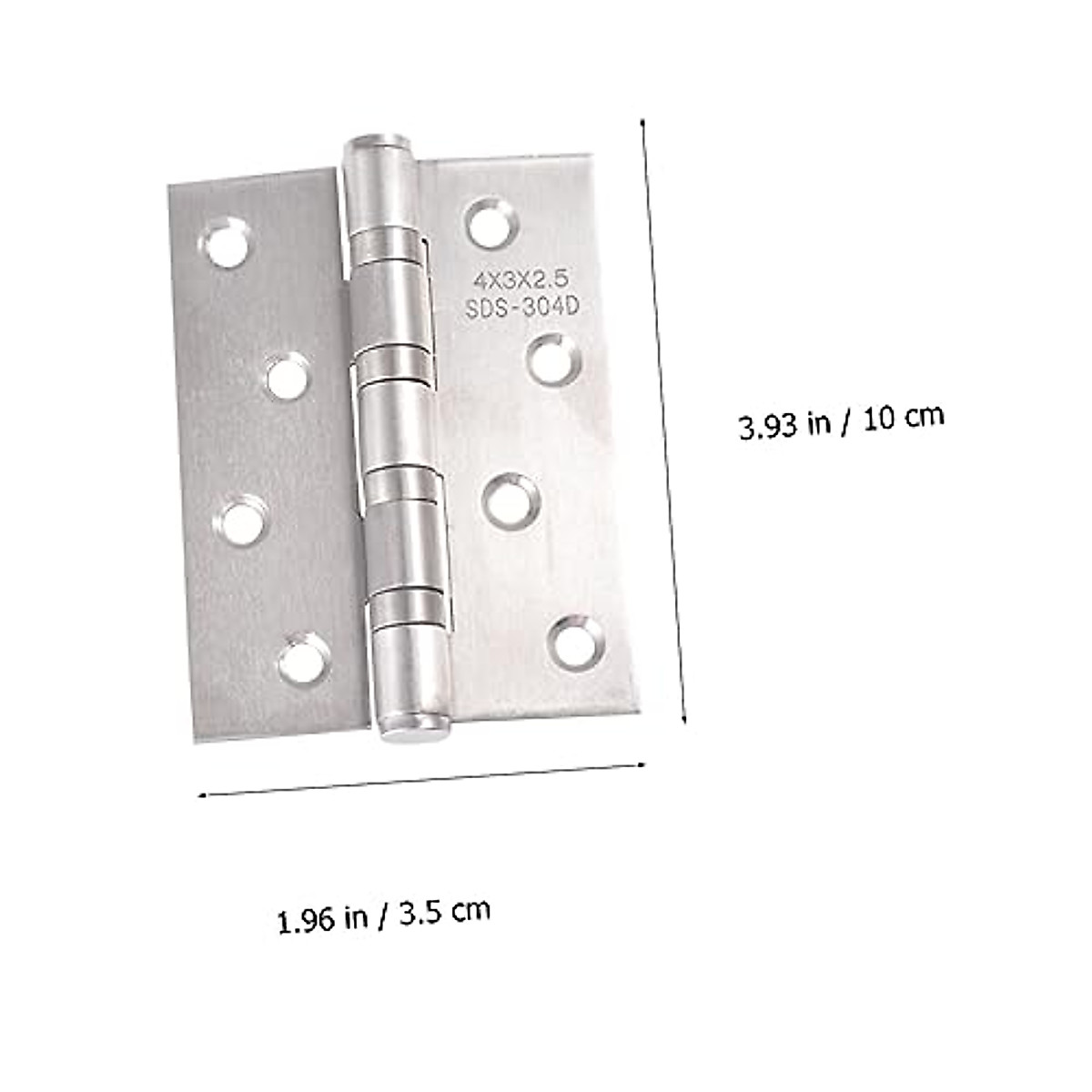DOITOOL 6 Pcs 4 Home Furniture Hardware Interior Hinge with Screws Folding Door Hinge Folding Hinge Plated Hinge Bearing Steel Hinge Mute Flat Hinge Door Loose-Leaf Hinge Bearing Household