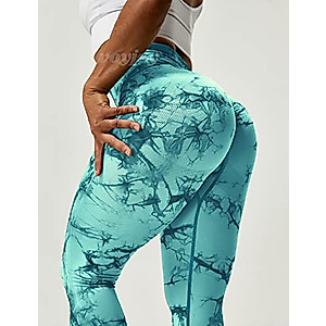 VOYJOY Seamless Leggings for Women High Waist Yoga Pants, Scrunch Butt Lifting Elastic Tights Teal