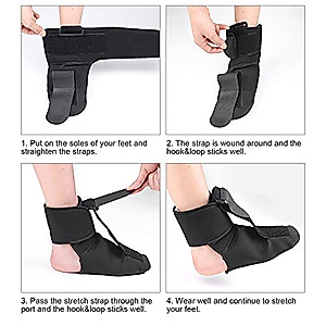 Drop Foot Brace Plantar Fasciitis Night Splint Orthotic Brace Adjustable Ankle Brace for Men and Women(L)