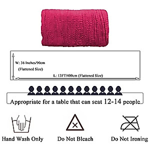 Pink Table Runner Boho Cheesecloth Fabric Gauze Table Runner 13FT Rustic Cheese Clothes Tablcloth Romantic Fuchsia Table Linens for Wedding Shower Decor Farmhouse Style Table Runner Birthday Party