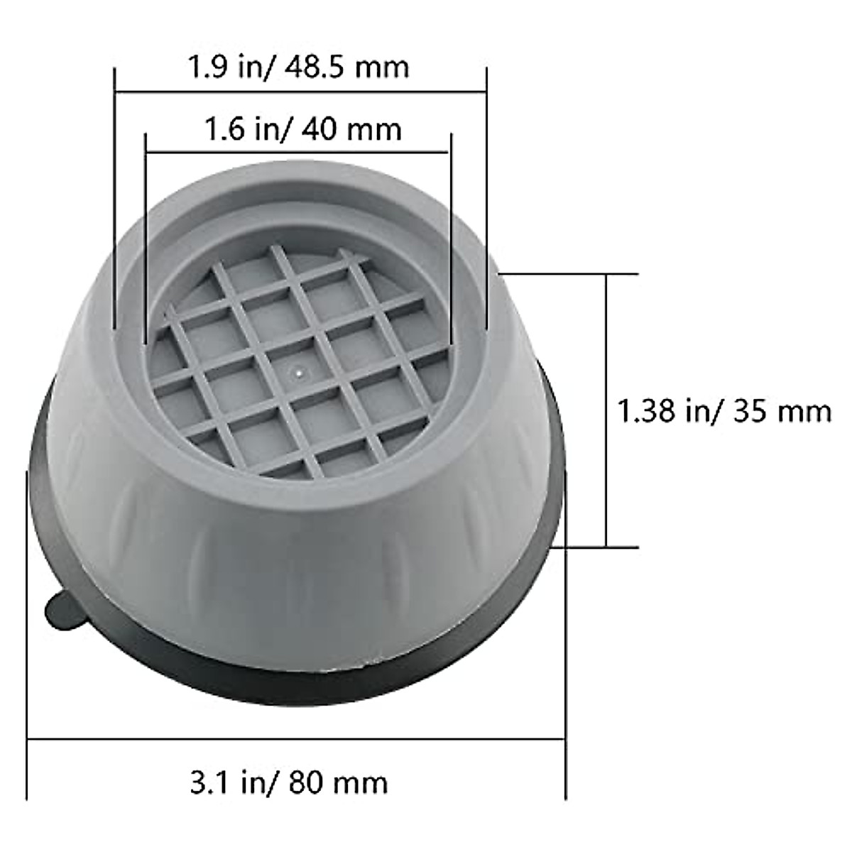 Ruiwaer 4pcs Washing Machine Foot Pads Dryer Refrigerator Base Fixed Non-Slip Pad Rubber Mat Washing Machine Support Dampers Stand Accessories