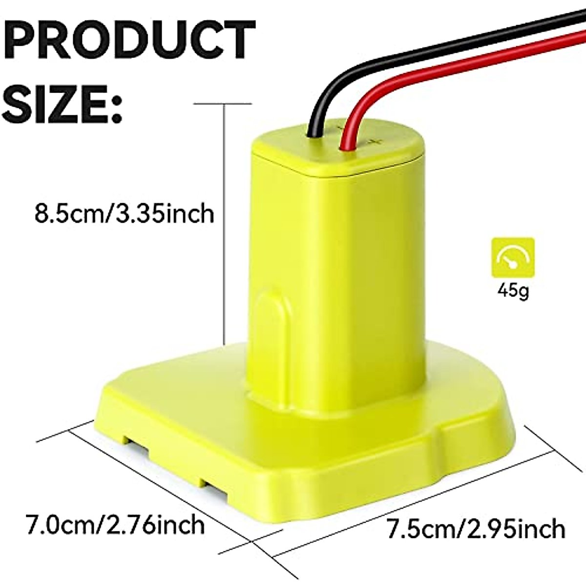 Ecarke for Power Wheels Adaptor for Ryobi 18V One+ P108 P107 P102 Battery Dock Power Connector RC Toy & Car,e-Bike 12 Gauge Robotics （with Wire Terminals）（2 pcs）