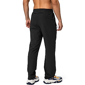Pudolla Men's Workout Athletic Pants Elastic Waist Jogging Running Pants for Men with Zipper Pockets (Black 3XL)