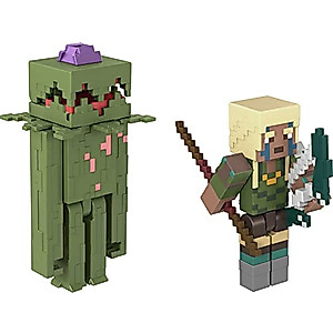 Mattel ​​Minecraft Craft-a-Block 2-Pk, Action Figures & Toys to Create, Explore and Survive, Authentic Pixelated Designs, Collectible Gifts for Kids Age 6 Years and Older