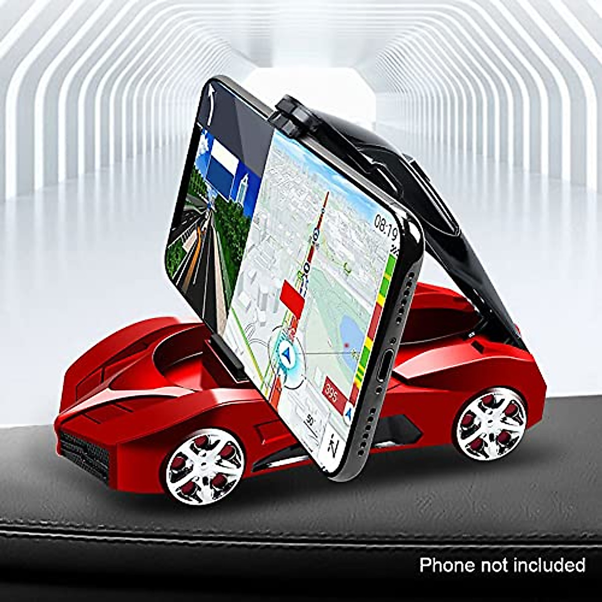 SYCOOVEN Car Phone Holder, Car Shape Phone Mount Silicone Car Pad Mat for Various Dashboards, Slip Free Desk Phone Stand Compatible with iPhone, Samsung, Android Smartphones, GPS Devices and More