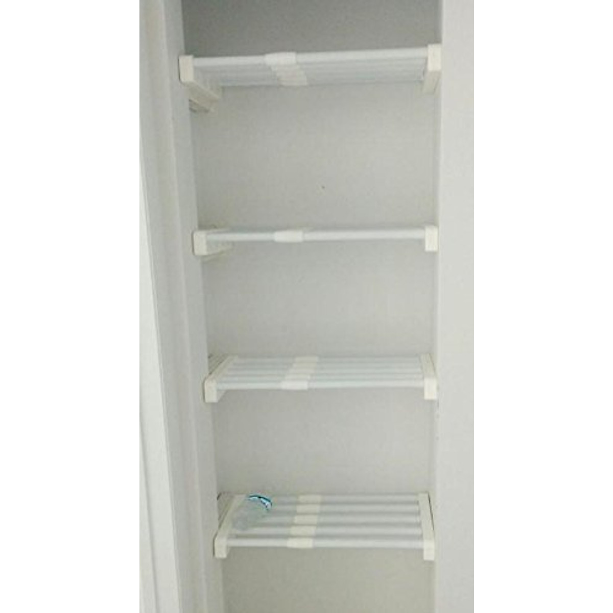 EZ Shelf - DIY Expandable Linen Closet Kit - Four 17.5"- 27" Expandable Shelves - White