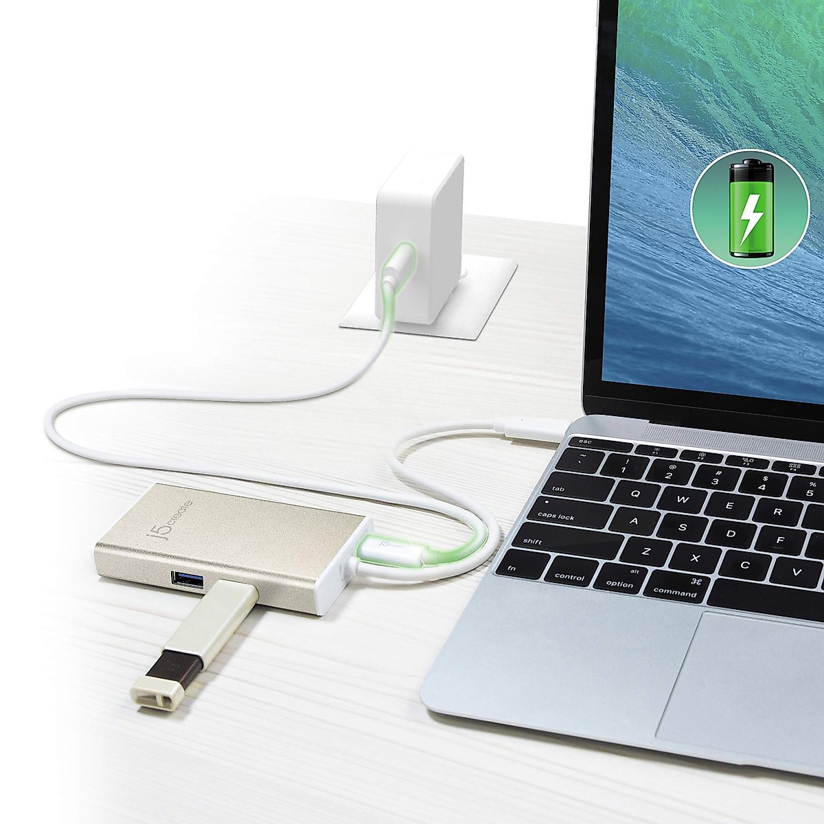 j5create USB C Hub Multi-Adapter Docking Station with HDMI 4K, 2X USB 3.1 SuperSpeed Ports, Ethernet, Power Delivery 2.0, JCA374-R (Renewed)