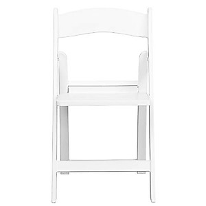 Flash Furniture HERCULES Series 1000 lb. Capacity White Resin Folding Chair with Slatted Seat
