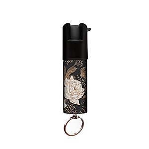 Guard Dog Security Pepper Spray, Keychain with Safety Twist Top, Mini and Easy Carry, Lightweight and Fashionable, Maximum Police Strength OC Spray, 16 Feet Range (Floral)