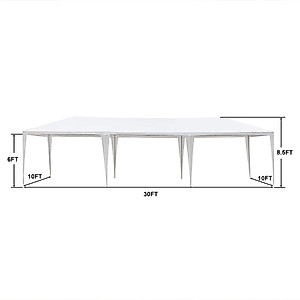Teekland 10' x 30' Waterproof Party Tent,Practical Outdoor Tent for Parties,Heavy Duty Outdoor Gazebo BBQ Shelter Pavilion with 7 Removable Sidewalls