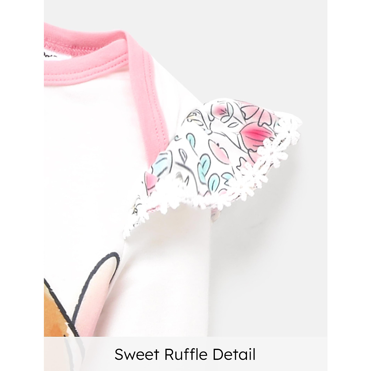 Disney Princess Aurora Baby Girls Romper: Long Sleeve White Ruffle Jumpsuit - Fall Baby Girl Clothes for Daily and Birthday Gift 3-6 Months