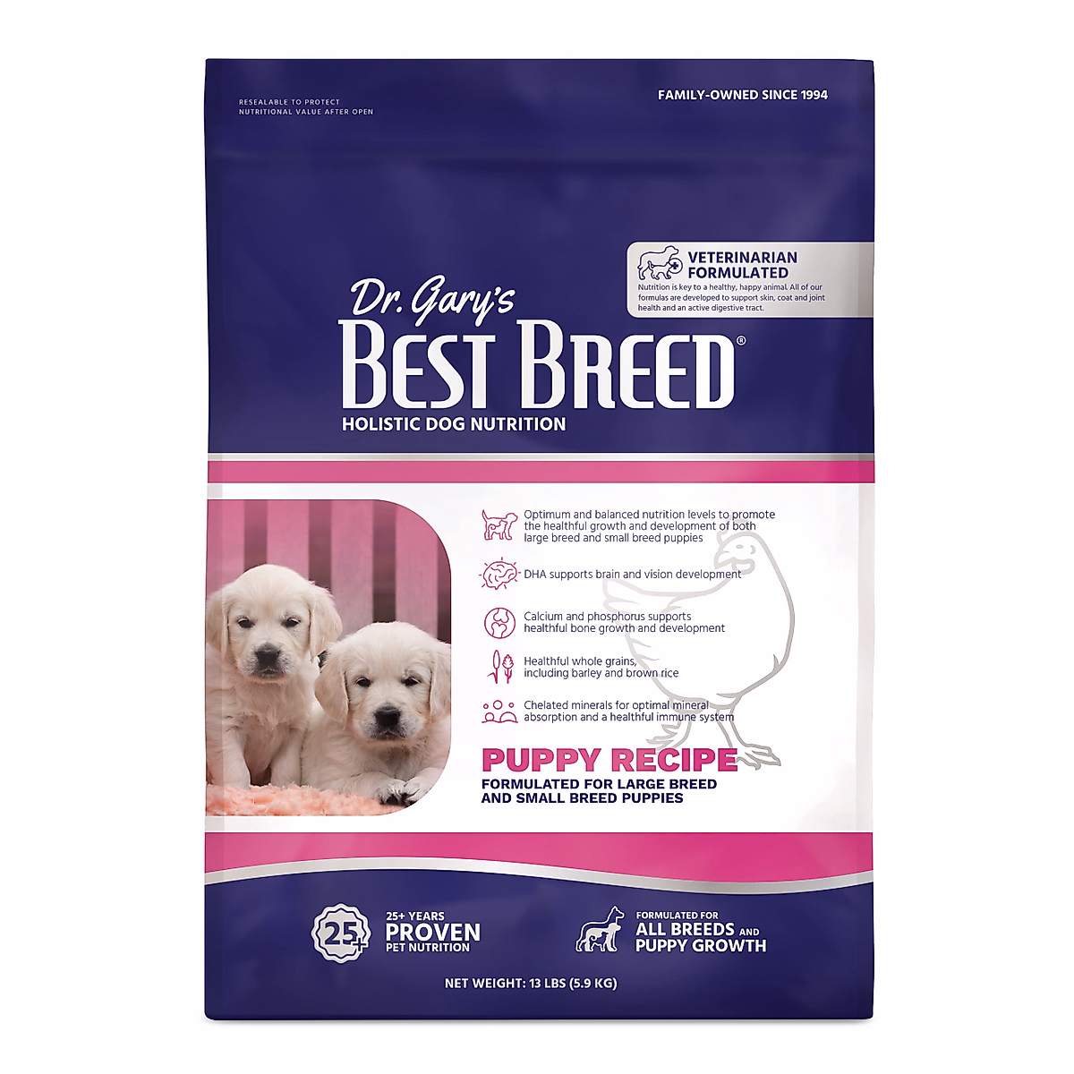 Best Breed Dr. Gary's Puppy Recipe Made in USA [Natural Dry Dog Food] - 13lbs, Dark Brown (7-53182-95267-3)