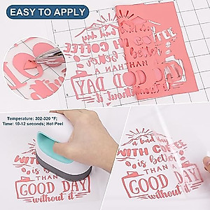 VINYL FROG Coral Heat Transfer Vinyl Rolls, 12"x25ft Coral Iron on Vinyl for Cricut & Cameo, White HTV Vinyl Roll for All Cutter Machine, Easy to Cut & Weed for Heat Press Design