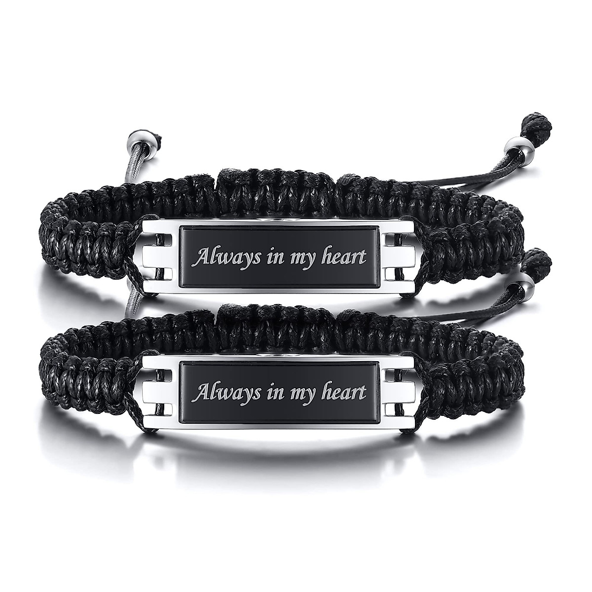 MPRAINBOW Adjustable Cremation Memorial Urn Bracelet - 2pcs Stainless Steel Cremation Manmade Braided Urn Bracelet Keepsake Urn Bracelet for Ashes with Fill Kit