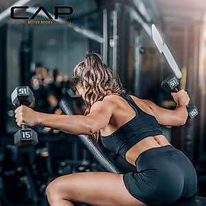 CAP Barbell Cast Iron Hex Dumbbell Weights (Pair), Black, 5 lb