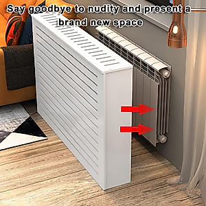 Radiator cover，White Modern Radiator Cover，Heating Cabinet Storage Shelf，MDF radiator covers，Easy to install, good air permeability, strong load-bearing capacity, covers pipes，for living room, bedroom