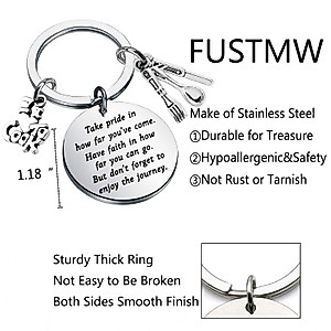 Chef Keychain Gifts Culinary School Gifts Chef Charm Cooking Jewelry Cooking Lover Gift Take Pride in How Far You Have Come (silver)