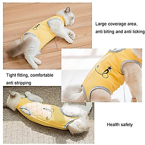 PJDDP Cat Recovery Suit,Cat Professional Surgical Recovery Suit,Abdominal Wound Protector,E Collar Alternative for Cat,After Surgery Wear Anti Licking Wounds,Blue,XL