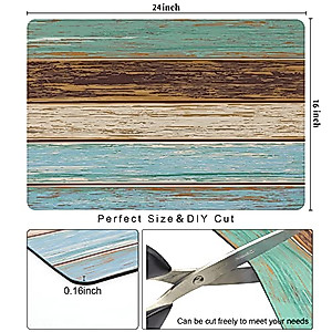 U'Artlines 2pcs Coffee Mat 16"x24" Hide Stain Rubber Backed Absorbent Dish Drying Mat Coffee Maker Mat for Kitchen Countertops Coffee Bar Mat Accessories Fit Under Espresso Machine (Green)